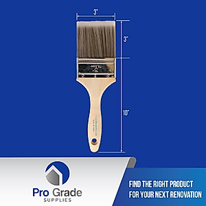 Pro Grade - Paint Brushes - 2Ea 3" Flat Brushes