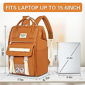 Bevalsa Laptop Backpack 15.6 Inch Stylish College School Bag/Casual Daypacks/Work Bags/Travel Backpack for Women Men for Teens Girls Anti-Theft (Brown)