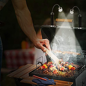 KOSIN Barbecue Grill Light Magnetic Base Super-Bright LED BBQ Lights-360 Degree Flexible Gooseneck, Gifts for Men Dad Boyfriend, Traeger Pit Boss Smoker Grill Accessories, Batteries Included-Pack of 2