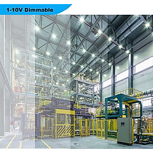 PATHBREAKER LED High Bay Light 240W UL&DLC Listed UFO High Bay LED Light 36000LM 0-10V Dimmable 6.6FT Cable&Plug 1000W MH/HPS Equiv.5000K Commercial Grade Pole Barn Warehouse Garage Shop Light