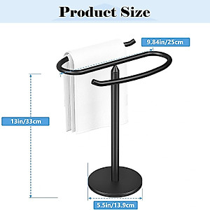 Hand Towel Holder,Free Standing Hand Towel Rack for Bathroom,304 Stainless Steel Towel Holder with Round Base,Brushed Gold