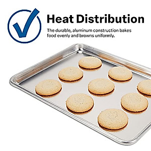 FSE Sheet Pan, Commercial Grade, 20-Gauge Aluminum, Bun Pan, 18" L x 13" W x 1-1/8" H (Half Size)