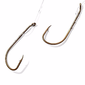 Long Island Guy Fishing Supplies - Saltwater Fishing Hook Rigs, Heavy Duty Stainless Steel Salt Water Surf Rig High Low Bait Rigs with J Hook Offset 70LB Mono Leader Fluke Bluefish Hook Size 5/0