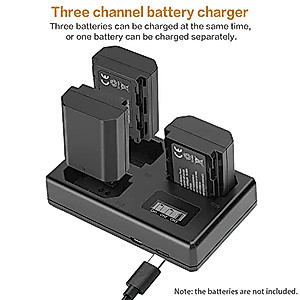 8.4V/850mA, Triple Charger for Sony NP-FZ100 Battery, Compatible with Sony A7III, A7SIII, A9, A9S Cameras, with LCD Display, Support Type-C and Micro USB, Sony a7iii Battery Charger