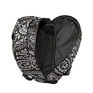 Backpack Daypack Casual Bag Paisley Mandala Black White Vintage Shoulder Rucksack