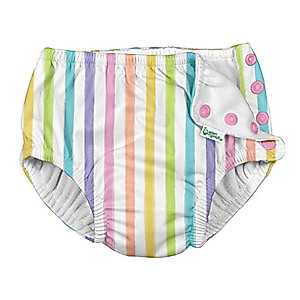 green sprouts Girls' Baby Swim Diapers, Rainbow Stripe, 6 Months