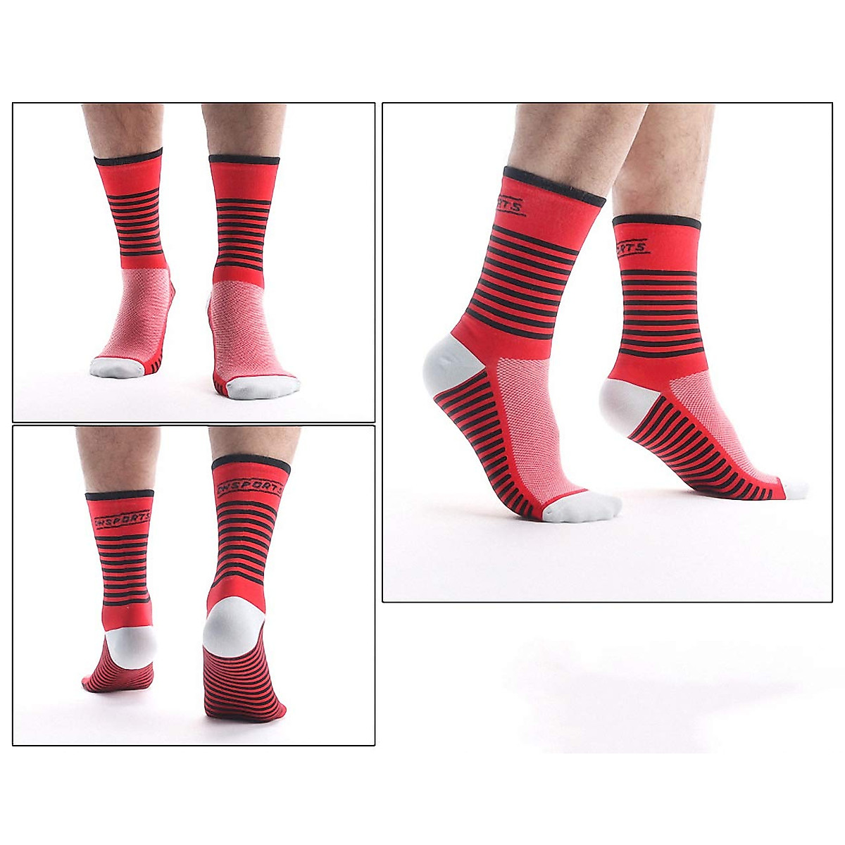 GuaziV Colorful Compression Cycling Socks for Men & Women - Perfect for Hiking, Running, Traveling, and Climbing L