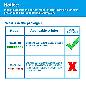 LCL Compatible Toner Cartridge Replacement for Lexmark X264 X264A11G X264H11G 9000 Pages X364 X364dn X364dw X264dn X363 X363dn (1-Pack Black)