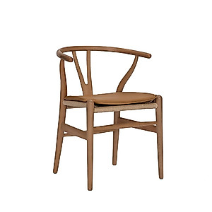 VODUR Wishbone Chair Cushion, Quality PU Filled Foam Chair Cushion Pads, Seat Cushions for Hans Wegner CH24 Y Chair (Brown)