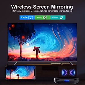 Android TV Box 12.0 4GB RAM 32GB ROM Support 8K 6K Dual-WiFi 2.4G 5.8G Android Box H618 Chipset with HDR10 BT5.0 USB 2.0 3D Ethernet with Mini Backlit Keyboard