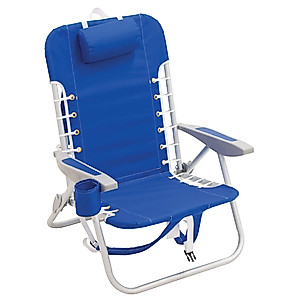 Rio Brands 4-Position Backpack Lace-Up Suspension Folding Beach Chair, Light Blue