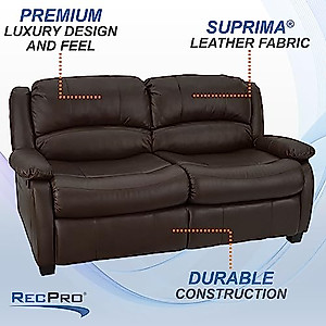RecPro Charles Collection | 65" RV Hide A Bed Loveseat | Memory Foam Mattress | RV Sleeper Sofa | Pull Out Couch | RV Furniture | RV Loveseat | RV Living Room (Slideout) Furniture | Chestnut