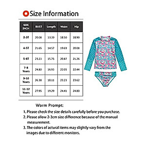 BIKINX Girls Rash Guard 7-8t 2 Piece Swimsuit Set Long Sleeve Floral Print Bikini with UPF 50+ Sun Protection Tankini Orange Flowers