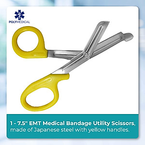 6 Piece Medical Student Diagnostic Kit - Reflex Hammer and Tuning Fork Set C 128 and C 512. Includes a Wantenberg Pinwheel and a Premium Japanese Steel Bandage Scissor 7.5”