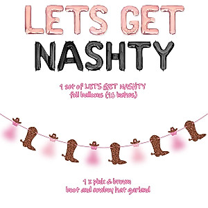 71 Packs Nashville Bachelorette Party Kit Pink and Cow Print Balloon Arch Disco Ball Mylar Balloon for Nash Bash Bachelorette Party Decorations
