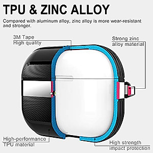 HALLEAST Compatible Airpods Pro 2 Case 2022, Airpods Pro 1 Case 2019, Metal Alloy Cover Shockproof Protective TPU Shell with Keychain, Front LED Visible & Support Wireless Charging, Black