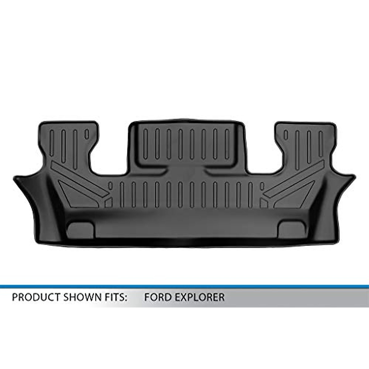 SMARTLINER Custom Fit Floor Mats 3rd Row Liner Black Compatible with 2020-2023 Compatible with Ford Explorer with 2nd Row Bucket Seats