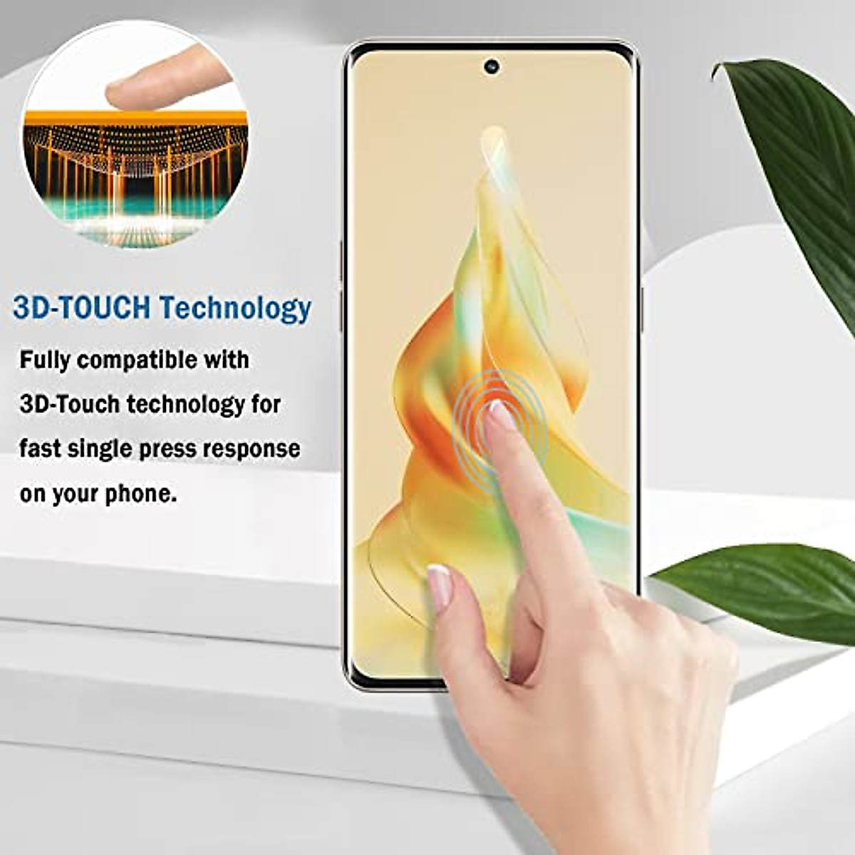 Natbok 2 Pack for OPPO Reno 8T 5G Screen Protector,9H Tempered Glass Film,HD Clear Scratch Resistant,Case Friendly Bubble-Free Easy Installation for OPPO Reno 8T 5G Glass Screen Protector