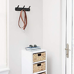 iDesign Holden Steel Triple Double Wall Mount Storage Organizer Closets, Bedrooms, Bathrooms, 12" x 2.3" x 3.61", 3 Hook Rack