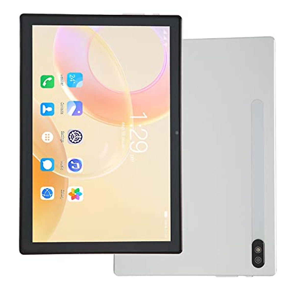 10 Inch Tablet, Dual Camera White Octa Core CPU 5G WiFi Office Tablet for School (US Plug)