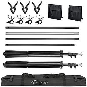 ShowMaven Backdrop Stand, 6.4ft x 10ft Adjustable Photo Background Stand with Carry Bag for Photography Photo Video Studio, Baby Shower, Birthday Party (6.4ftx10ft)