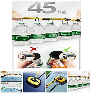 Curved Bar Car Washing Mop 45”, Chenille Microfiber MopHeads, Long Handle Telescopic Tools, Cleaning Tool Kit with15° Labor-Saving Elbow Extension Handle for Cars RV Truck Boat (Car Wash Brush)