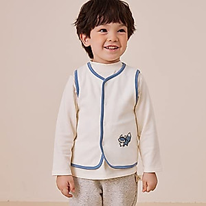 pureborn Baby Boy Reversible Vest Fleece Lined Winter Waistcoat for Boys Colorful Fox 6-12 Months