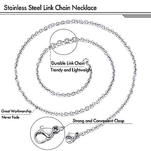 30 Pack 18 Inch Necklace Chain Stainless Steel Link Cable Chain Necklace with Lobster Clasps for DIY Jewelry Making
