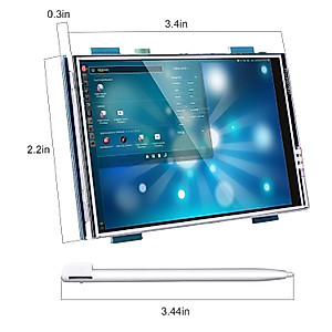 Kuman for Raspberry PI 3 Generation TFT Touch Screen, Kuman 3.5 inch TFT LCD Display Monitor Support All Raspberry PI System, Video Movie Play, Arcade Game, HDMI Audio Input SC6A (3.5 inch HDMI RPI Screen)