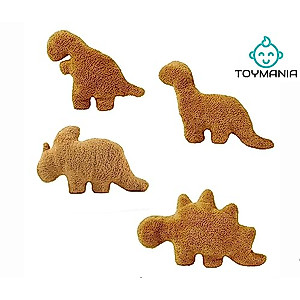 Toymania - Dinosaur Nugget Plush - Fluffy Brontosaurus Nug Plush to Cuddle or for Room Decor - Dino Nugget Stuffed Animal Emotional Support - Dinosaur Chicken Nugget Plush Looks Great Anywhere