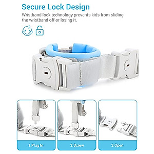 Upgrade] Anti Lost Wrist Link, Dr. Meter 2 in 1 Toddlers Safety Wristband Leash with Key & Lock, Dual Length 6.56ft Kids Walking Harness for Supermarket Mall Airport Amusement Park Zoo Travel