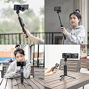 MT-40 Remote Shooting Grip Extendable Vlogging Grip Handle Tripod Camera Selfie Video Recording Accessorries for Sony ZV-1, A7C, A7R IV, RX100 VII, RX100M7, A7 III, A7R III, A7R IV, A9