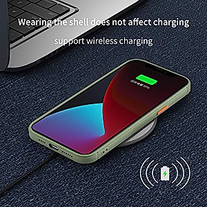 PIGLULOO Phone case Compatible with iPhone 13 Pro Max，Made of TPU+PC Hybrid Material, Anti-Fall and Anti-Collision， Lens Protection，Green Case