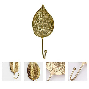 Cabilock 3pcs Planter Hat Coat Golden Art Hangers Shaped Style Leaf Door Cast Storage Hook Hanger Wall Sculpturre Purse Hanger: Holder Bathroom Doorway Key Home Display Decoration