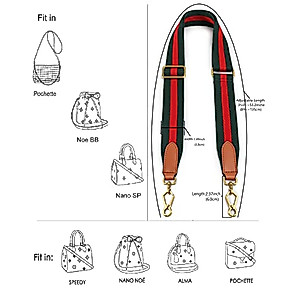 GOXTECH Wide Shoulder Strap Adjustable Replacement Crossbody Purse Handbag (Brown)