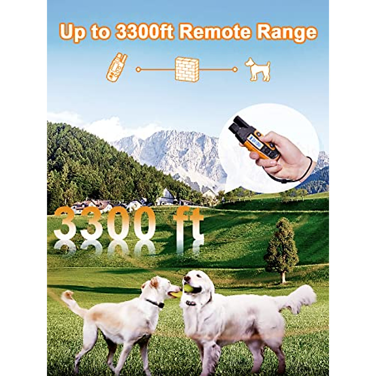 Bousnic Dog Shock Collar 2 Dogs (5-120Lbs) - 3300 ft Waterproof Training Collar for Dogs Large Medium Small with Rechargeable Remote, Beep (1-8) Vibration (1-16) and Humane Shock (1-99) Modes