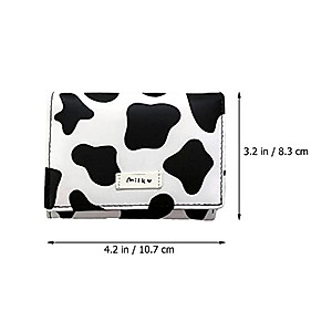 PACKOVE Trifold Ladies Wallets Cute Cow Pattern Wallet Mini Credit Card Wallet Small Cow Wallet Short Purse Practical Cash Wallet for Girls