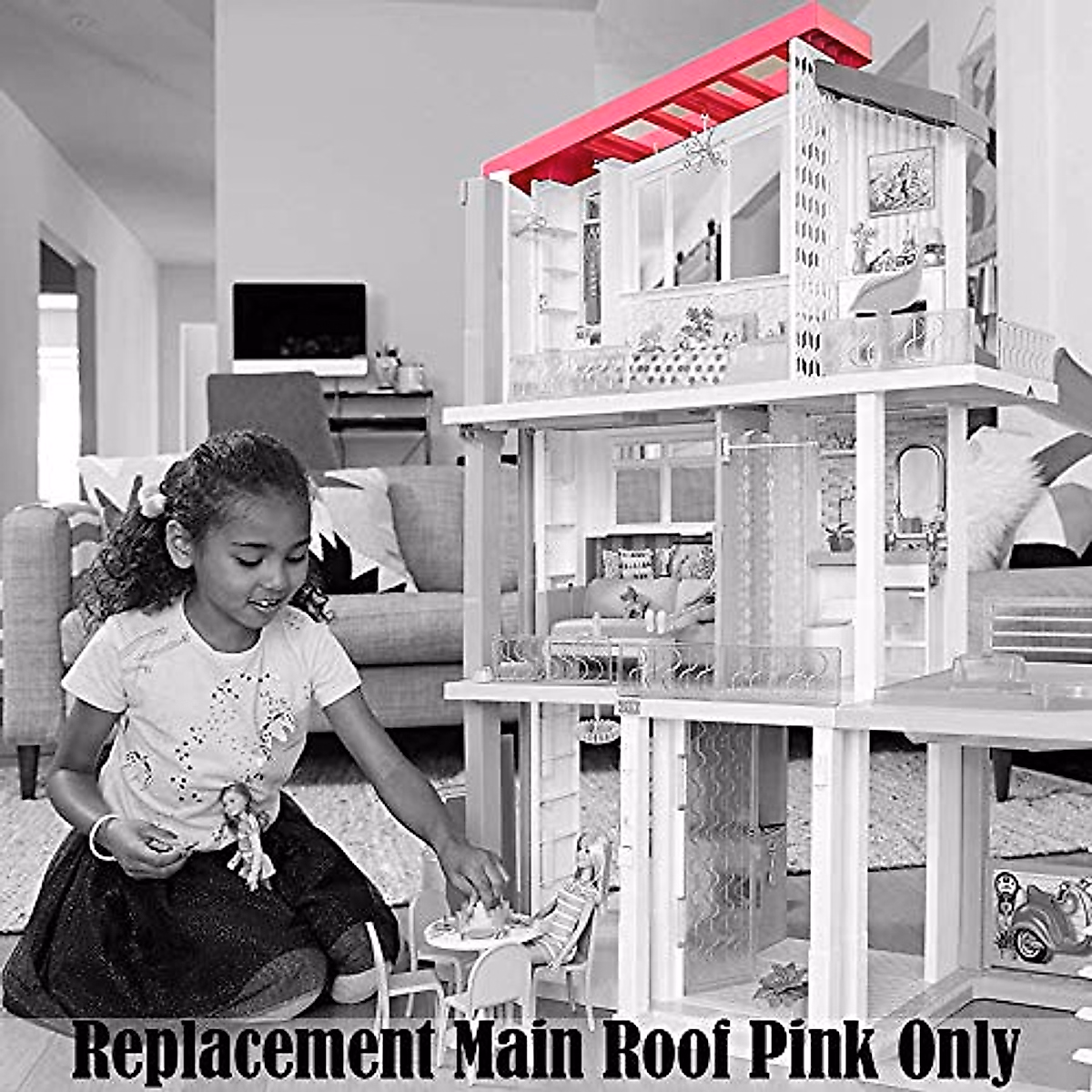 Replacement Parts for Barbie Dreamhouse - Barbie Doll Dream House FHY73 & FHY74 ~ Replacement Main Roof ~ Pink