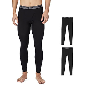 32 Degrees Men's 2-Pack Performance Lightweight Thermal Baselayer Legging Pant, Black/Black, Medium
