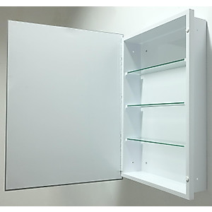 HESONTH Bathroom Medicine Cabinet with 16"x26" Frameless Mirror, Rectangular Beveled Frameless Mirror Cabinet,Wall Mounted Cabinet for Bathroom Toilet Kitchen,Recess or Surface Mount Installation