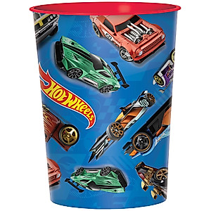 Amscan Hot Wheels Birthday Party Supplies Bundle Pack includes Reusable Plastic Cups - 12 Count