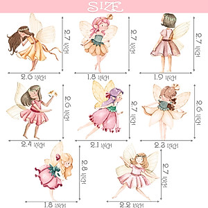 Fairy Cupcake Toppers Flower Fairy Party Cupcake Toppers 24Pcs Fairies Party Cake Picks Garden Birthday Party Decorations for Elves Theme Baby Shower Supplies