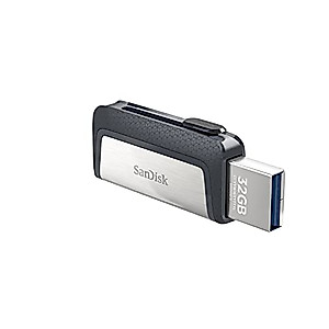 SanDisk 64GB Ultra Dual Drive USB Type-C - USB-C, USB 3.1 - SDDDC2-064G-G46, Grey/Silver