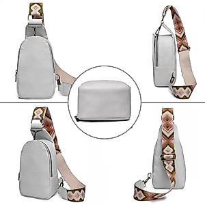 WeoTca Sling Bag for Women Crossbody Bags Multipurpose Chest Bags PU Leather Satchel （white