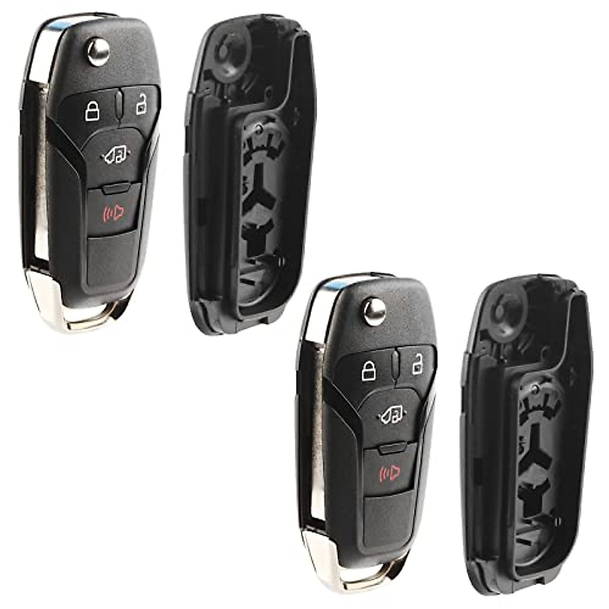 2x Replacement for 2019-2021 Ford Transit Connect 4-Button Flip Key Remote Shell Case PN: 164-R8236 N5F-A08TAA