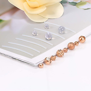 Hoeudjo 6Pcs Pregnancy Belly Button Rings Maternity Belly Button Rings Plastic Flexible Long Belly Rings for Pregnant Women 14G Rose Gold