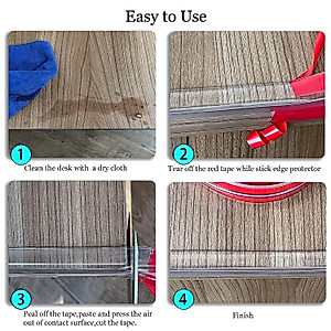 SUPPA Baby Proofing,6.6ft Edge Protector Strip Clear,Soft Corner Protectors with Pre-Taped Strong Adhesive,Edge Protectors for Furniture Against Sharp Corners of Tables, Cabinets,Drawers