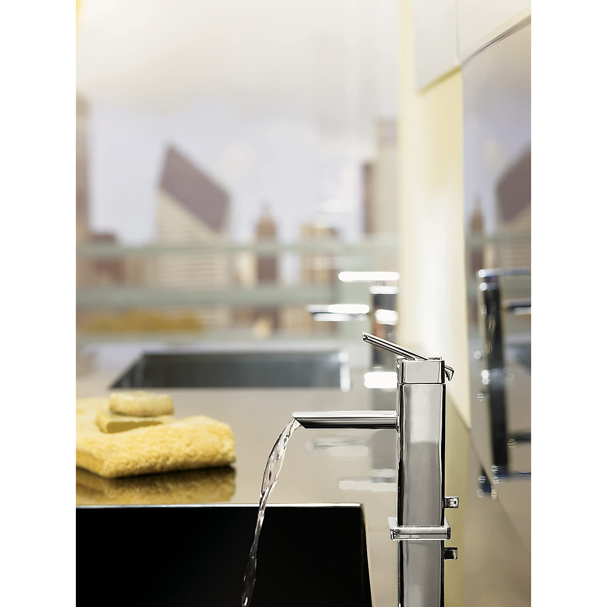 Moen 90 Degree Chrome One-Handle Modern Bathroom Faucet with Drain Assembly, S6700