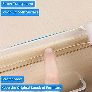 Clear Edge Protector Strip, 0.8in x 9.84FT, Sharp Edge Wrap Cover Tape, Self Adhesive Corner Protective Bumper Guards for Cabinet Door Desk Glass Table Furniture, Kitchen Countertop, Waterproof