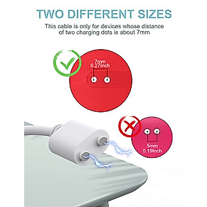 Bicmice 2.6Ft Magnetic USB DC Charger Cable Replacement Charging Cord-(7mm/0.27in)